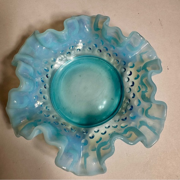 Fenton | Accents | Vintage Fenton Opalescent Blue Hobnail Candy Dish ...